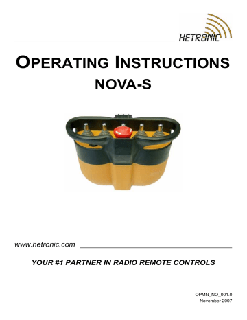 HETRONIC nova S User Manual - Download & Read Online | Manualzz