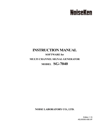 NoiseKen SG-7040 Multi Channel Signal Generator Manual - Download PDF | Manualzz