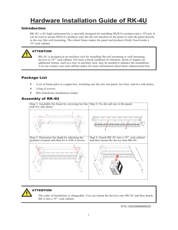 MOXA RK-4U Industrial Rack Mount Kit Installation Guide | Manualzz