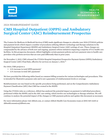 Abbott Vascular Coding and Coverage Resources - 2024 Reimbursement Guide | Manualzz