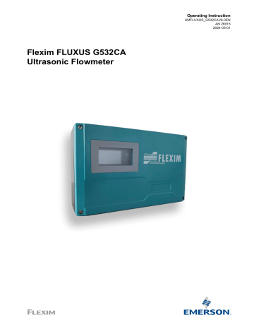Flexim FLUXUS G532CA Ultrasonic Flowmeter Owner's Manual | Manualzz