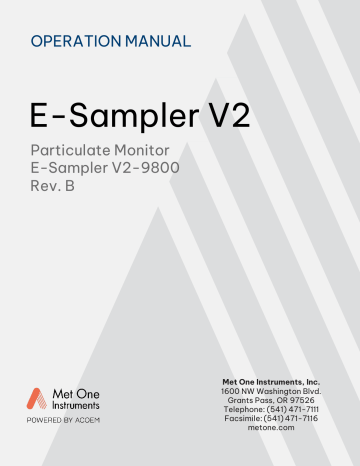 E-SAMPLER-V2-9800 Particulate Monitor Manual - Met One Instruments ...