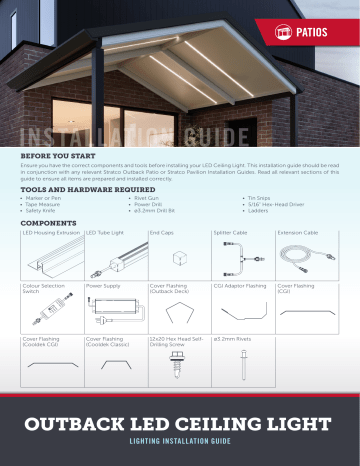 Stratco Outback® Gable LED Light Installation Guide | Manualzz
