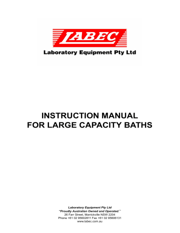Labec BLC50 Water Bath – Large Capacity User Manual | Manualzz
