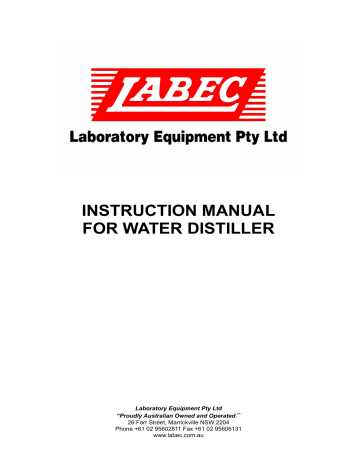 Labec J-WD-2 Water Distiller User Manual - Online & Download | Manualzz