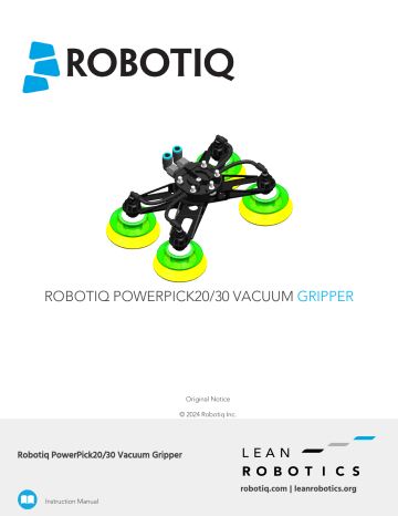 Robotiq PowerPick20/30 Vacuum Gripper Instruction Manual | Manualzz