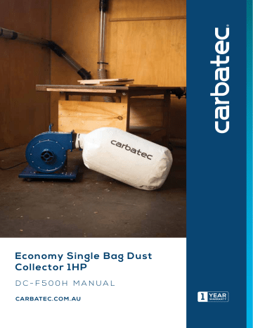 Carbatec DC-F500H Dust Extractor Owner's Manual | Manualzz