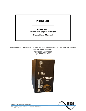 EDI NSM-3E Owner's Manual - Traffic Controller Signal Monitor | Manualzz