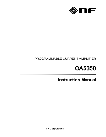 NF CA5350 Programmable Current Amplifier Manual | Manualzz