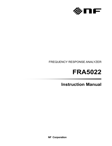 NF FRA5022 Frequency Response Analyzer Instruction Manual | Manualzz