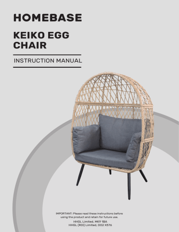 Homebase Keiko Rattan Garden Egg Chair Manual - Download & Read Online ...