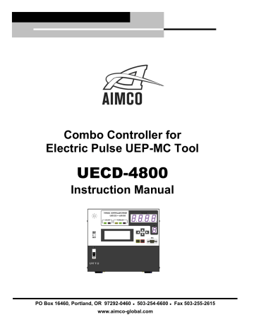 Aimco UECD-4800 Instruction Manual - Electric Pulse Tool Controller ...