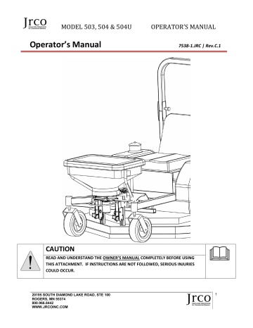 JRCO 503/504/504U Broadcast Spreader Manual | Manualzz