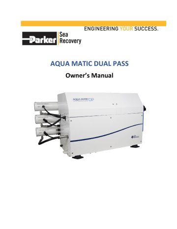 Parker Aqua Matic Dual Pass Technical Manual | Manualzz