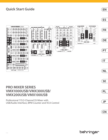 Behringer VMX300USB DJ Equipment Quick Start Guide | Manualzz