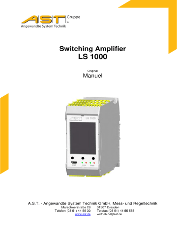 AST LS 1000 Switching Amplifier Manual | Manualzz